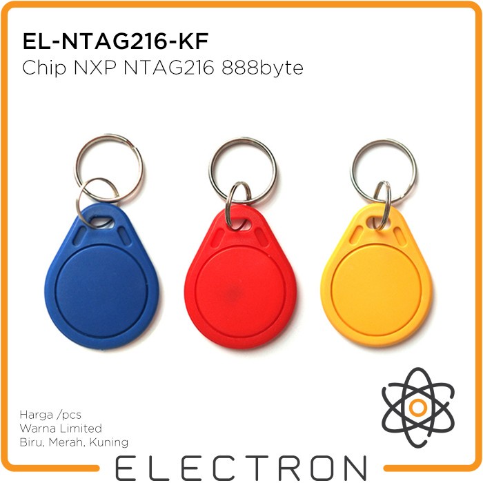 Jual NFC NTag216 Key Fob - RFID 13.56 MHz Tag Gantungan Kunci Keychain ...
