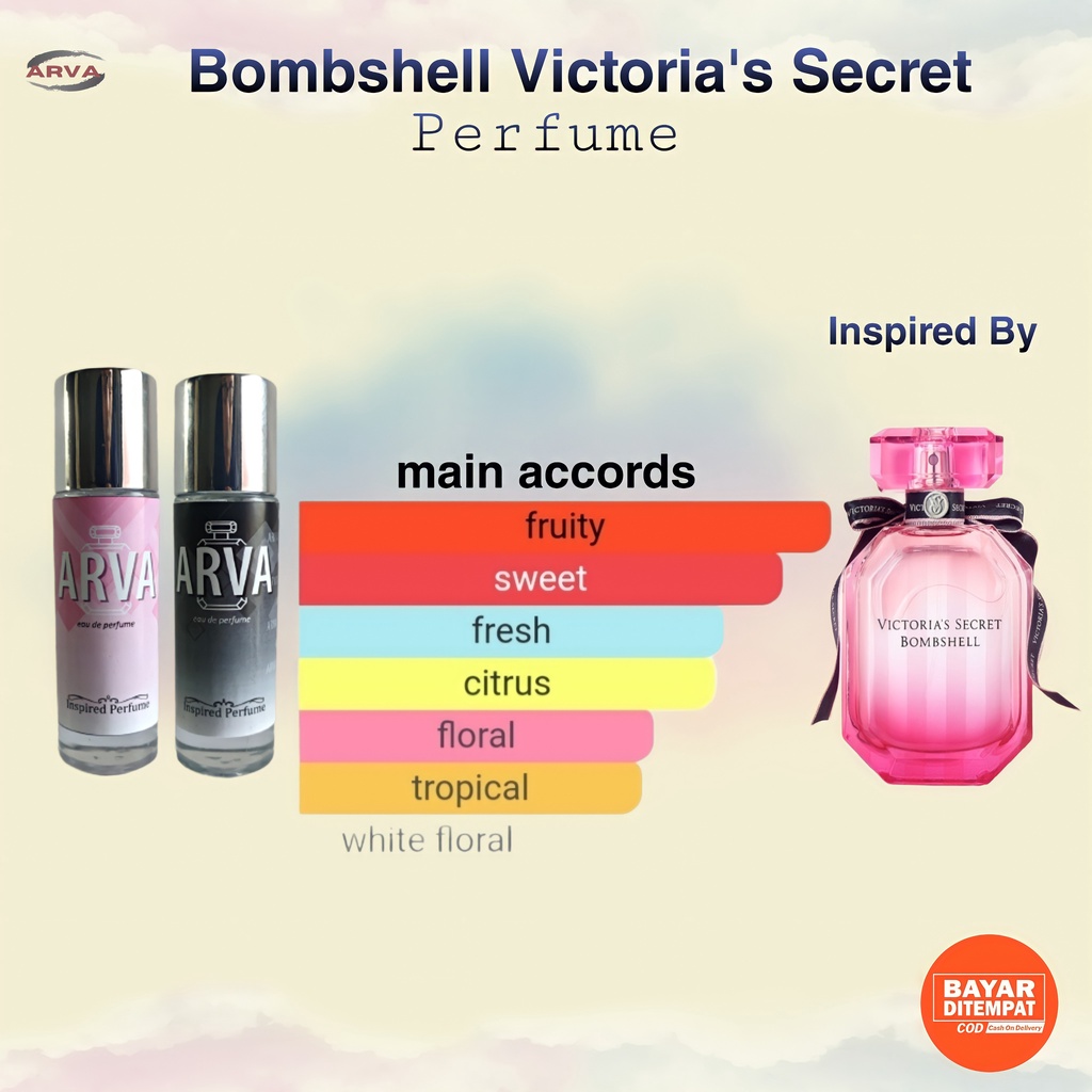 Jual ARVA Parfum Bombshell Secret Inspired Perfume Wangi Tahan Lama 20ML 30ML Premium Parfum ...