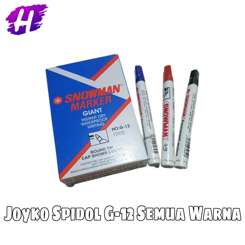 Jual Spidol Snowman Permanen G 12 Snowman Permanent Marker G 12 Pcs Shopee Indonesia