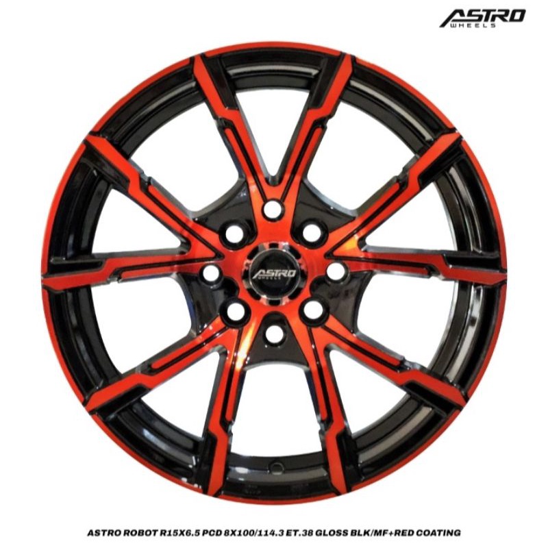 Jual Velg Mobil ASTRO Wheels Robot R15x6.5 Pcd 8x100-114.3 ET38 Gloss ...