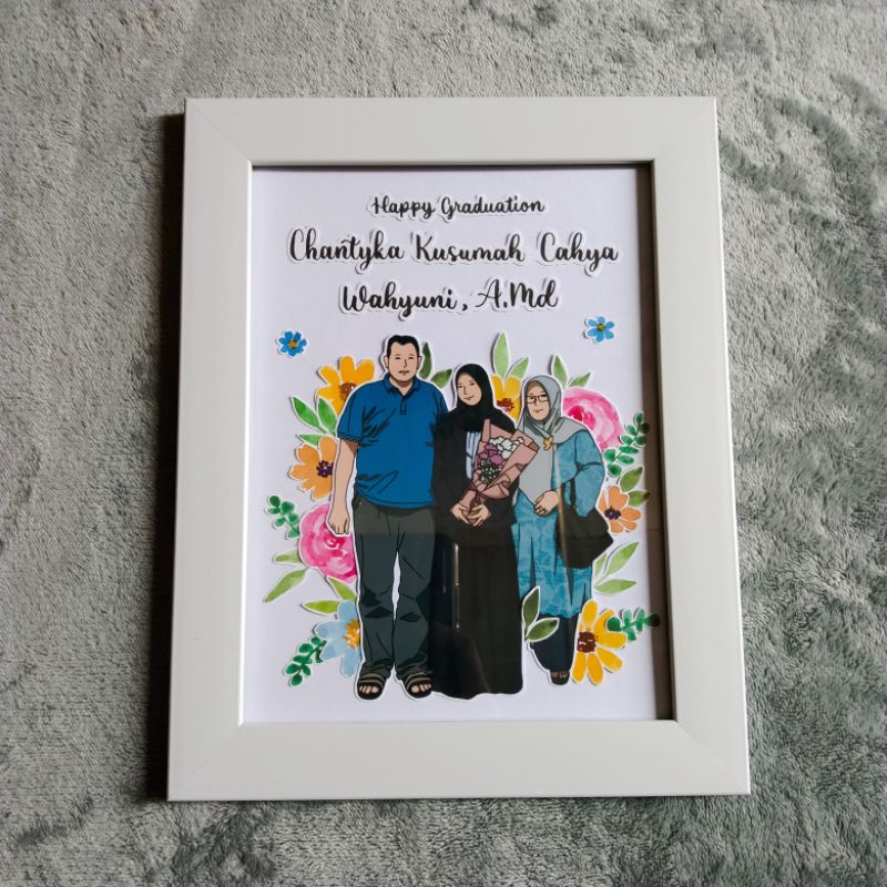 Jual Frame bahan fiber ukuran 6R (15x20 cm)Include packaging 2D Pop Up ...