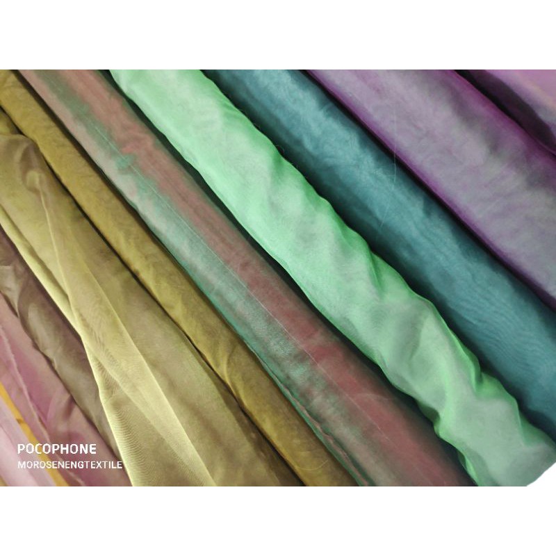Jual Kain Sutra 100% Kaca Organdi Pure Silk Organza Two Tone | Shopee ...