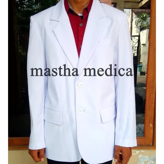 Jual Jas Snelli Jas Dokter Cowok Lengan Panjang XXL Putih Tulang ...