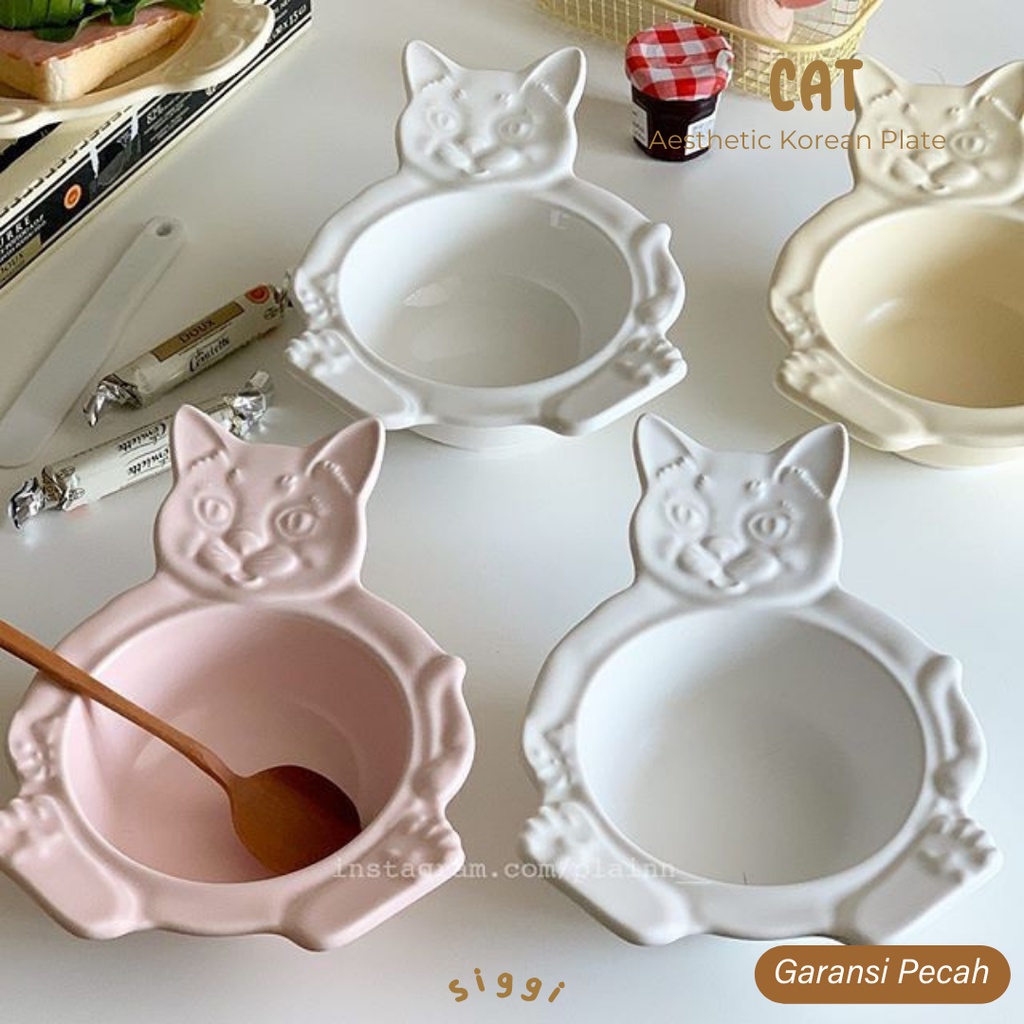 Jual [siggi] CAT Korean Aesthetic Plate / Piring Korea Aesthetic ...