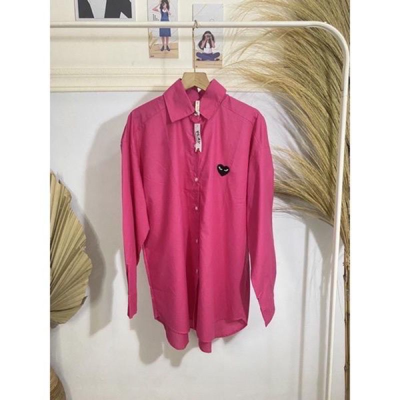 Jual KEMEJA CDG PLAY BAHAN KATUN PREMIUM KUALITAS IMPORT HITAM PUTIH ...
