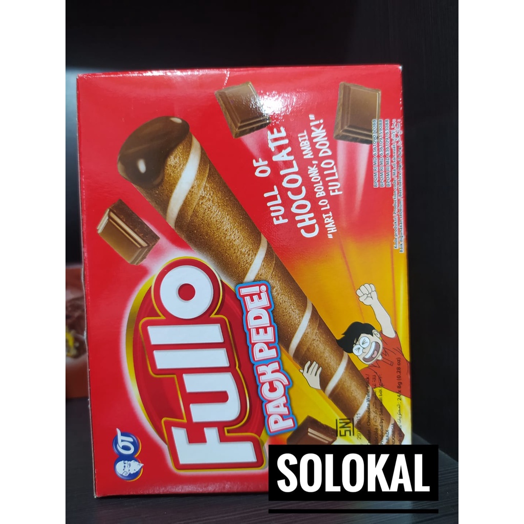 Jual FULLO WAFER ROLL Full Coklatnya isi 24 Bungkus Wafer Coklat Renyah ...