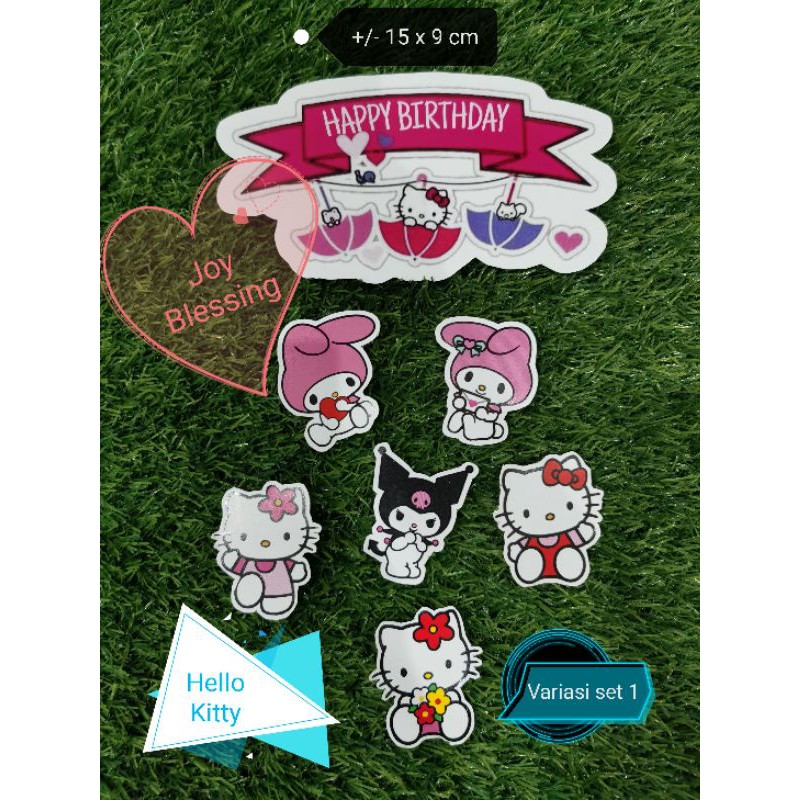Jual TOPPER BIRTHDAY HELLO KITTY sanrio /PITA PARCEL 46 X 5/ stiker ...
