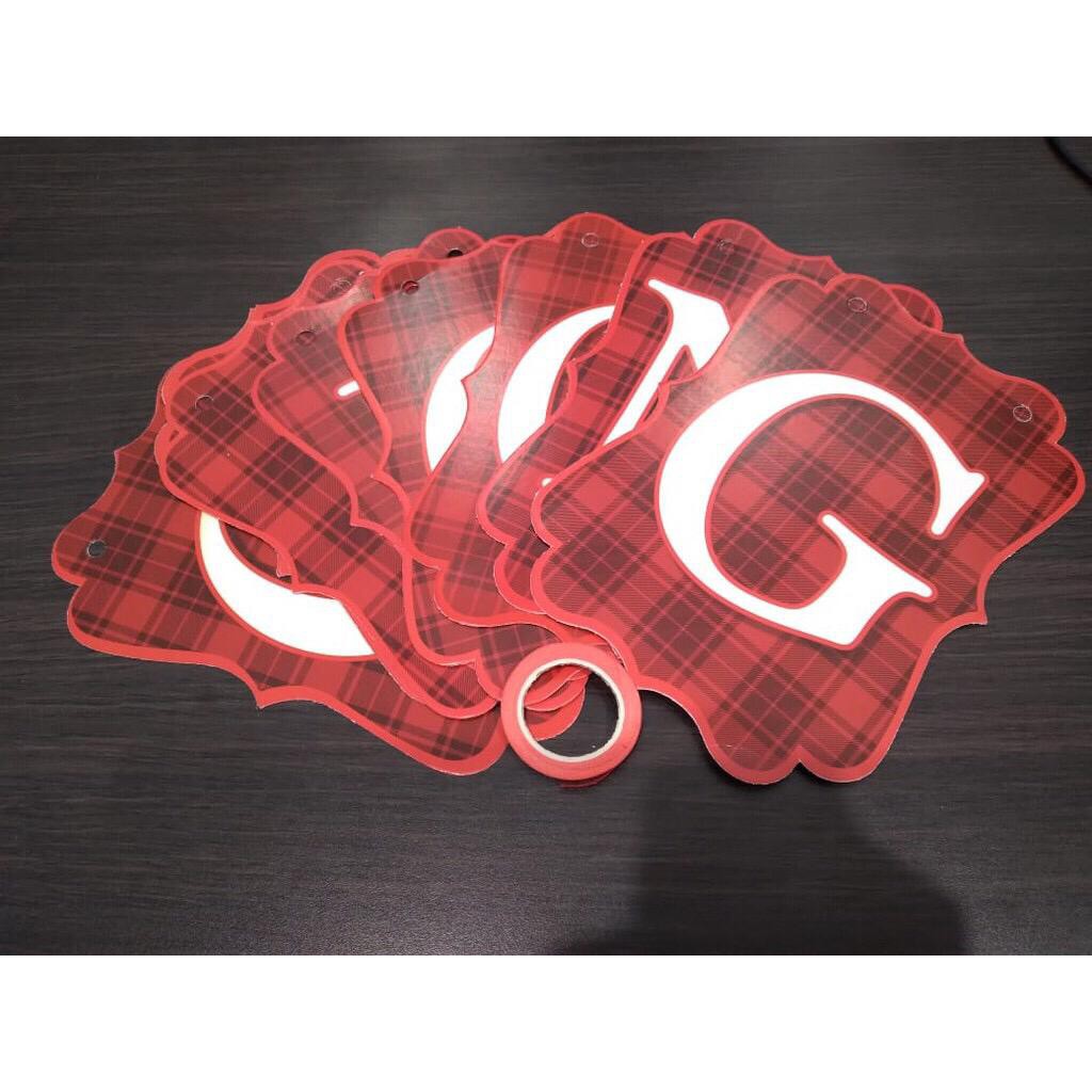 Jual Rangkaian Huruf MERAH/ Banner Nama Alfabet/ Tulisan custom nama ...