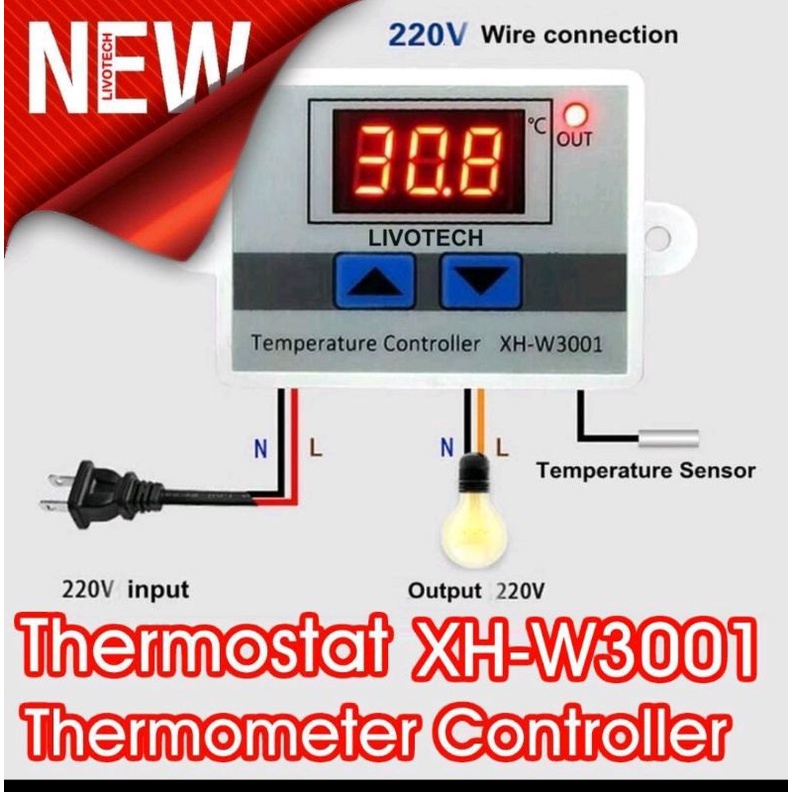 Jual thermostat pengatuur suhu panas - dingin AC220v | Shopee Indonesia