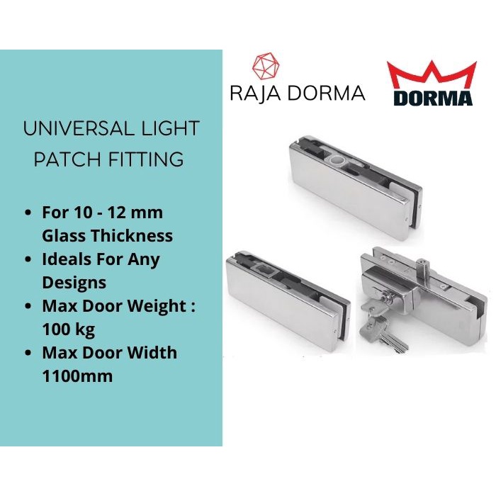 Jual Patch Fitting Dorma Universal Light/UL PT10 UL PT20 US10 & Key ...