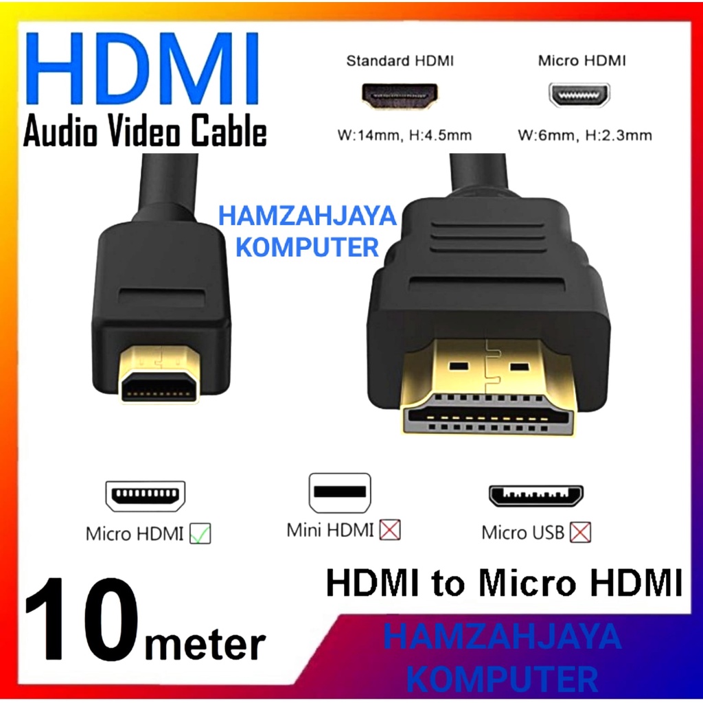 Jual Kabel Micro Hdmi To Hdmi.5 Meter/ Cabel Micro Hdmi To Hdmi / KABEL ...