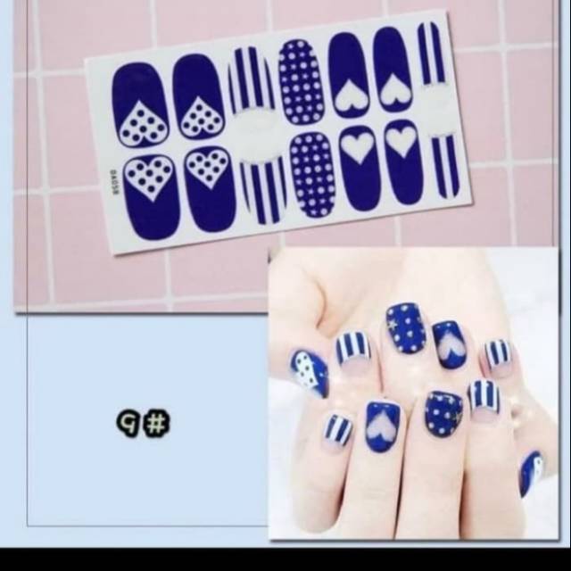 Jual NO 12 - STICKER KUKU MOTIF NAIL STICKER MOTIF GLITTER | Shopee ...