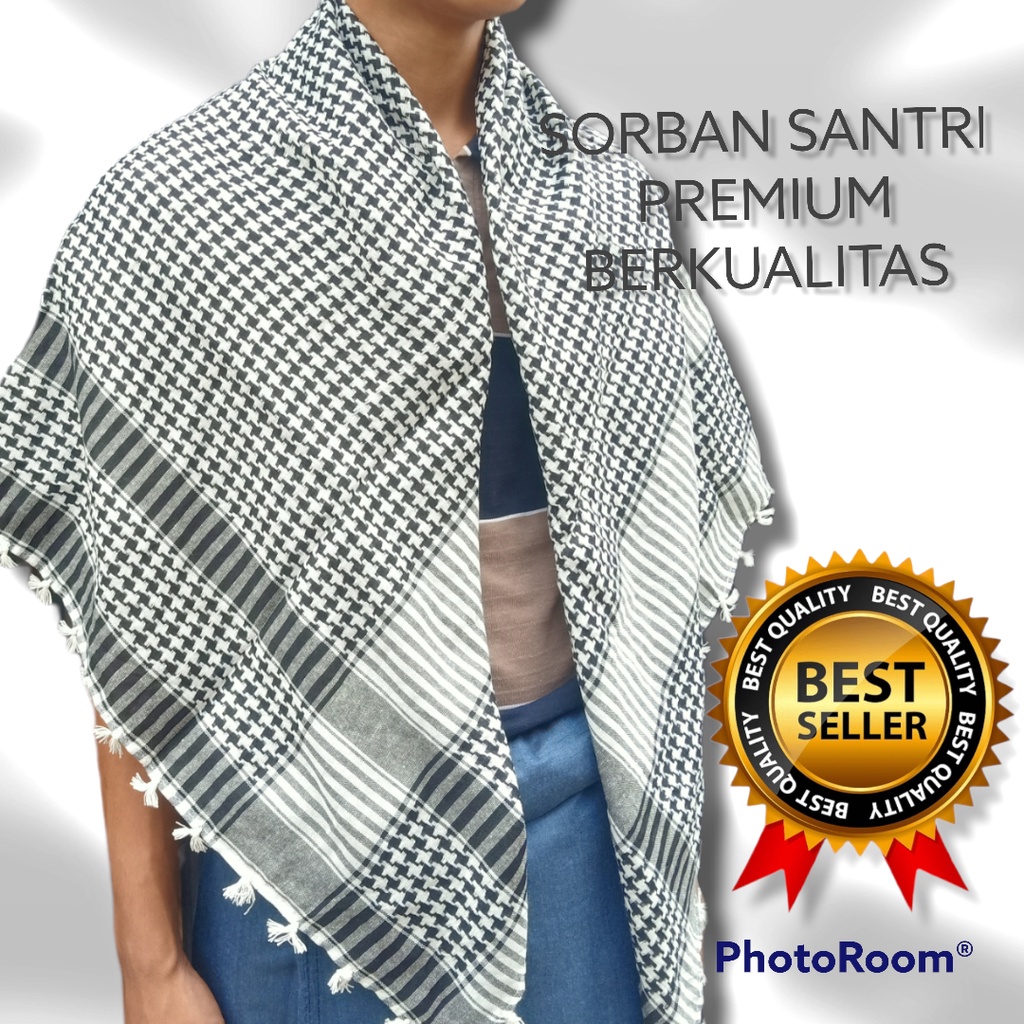 Jual Sorban Putih Polos Rumbai Ronce Segi Empat Sorban Haji Putih ...