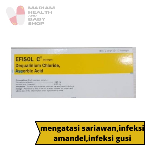 Jual Efisol C Lozenges Isi 20 Tablet Obat Sakit Tenggorokan | Sariawan ...