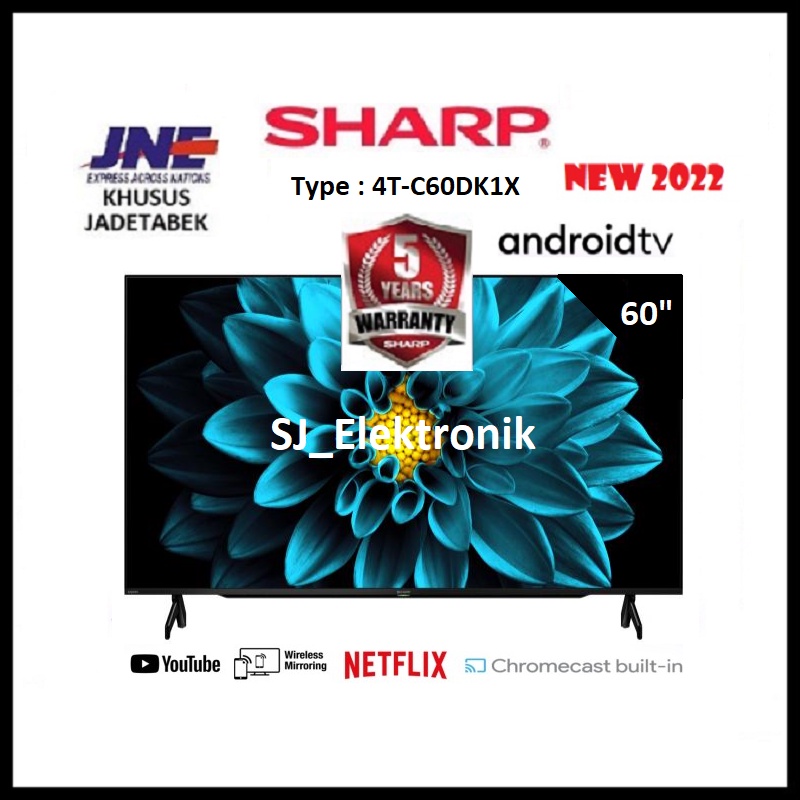 Jual LED TV Sharp 60 Inch 4T-C60DK1X / 60DK1X AndroidTV 11 UHD 4K ...