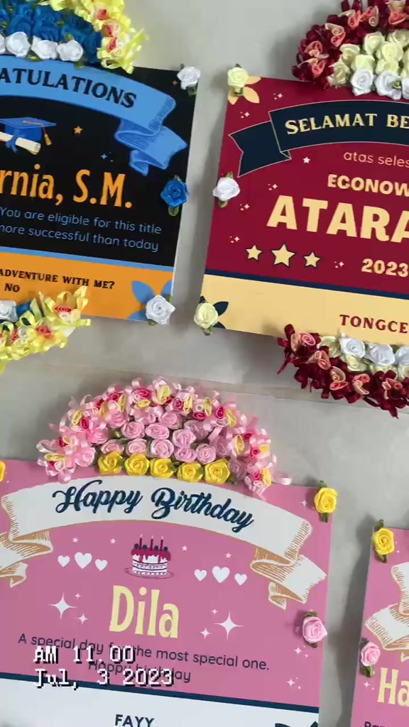 Jual [FREE GIFTBOX • 1 HARI JADI • CUSTOM] Papan Bunga Mini 20x22 ...