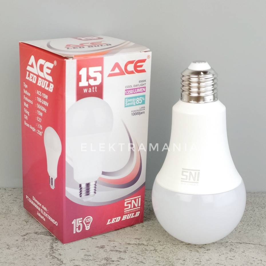 Jual Bola Lampu / Bohlam / Bulb LED ACE 15 -Watt | Shopee Indonesia
