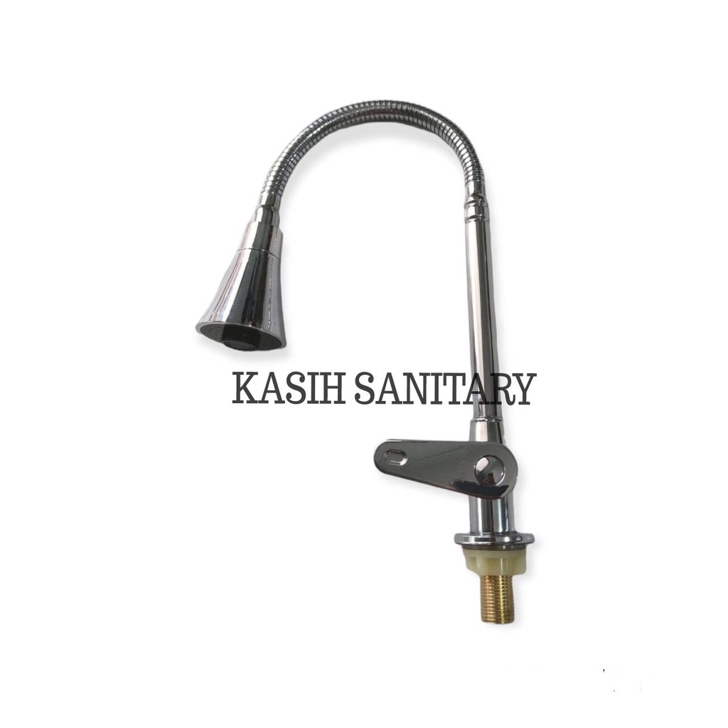 Jual kran angsa kepala terompet besar drat kuningan kran angsa flexible ...