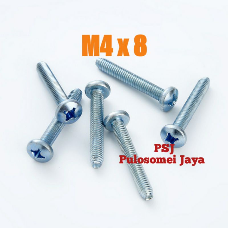 Jual Baut JP / M4 x 8 / Machine Screw Galvanis (10 Pcs) | Shopee Indonesia