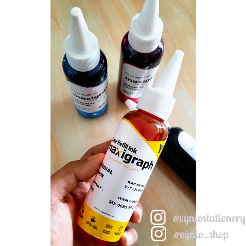 Jual TINTA PRINTER CANON MAXIGRAPH / COLOR REFILL INK 100 ML | Shopee Indonesia