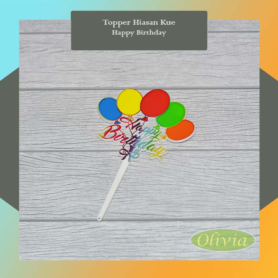 Jual Cake Topper Happy Birthday 5 Balon | Shopee Indonesia