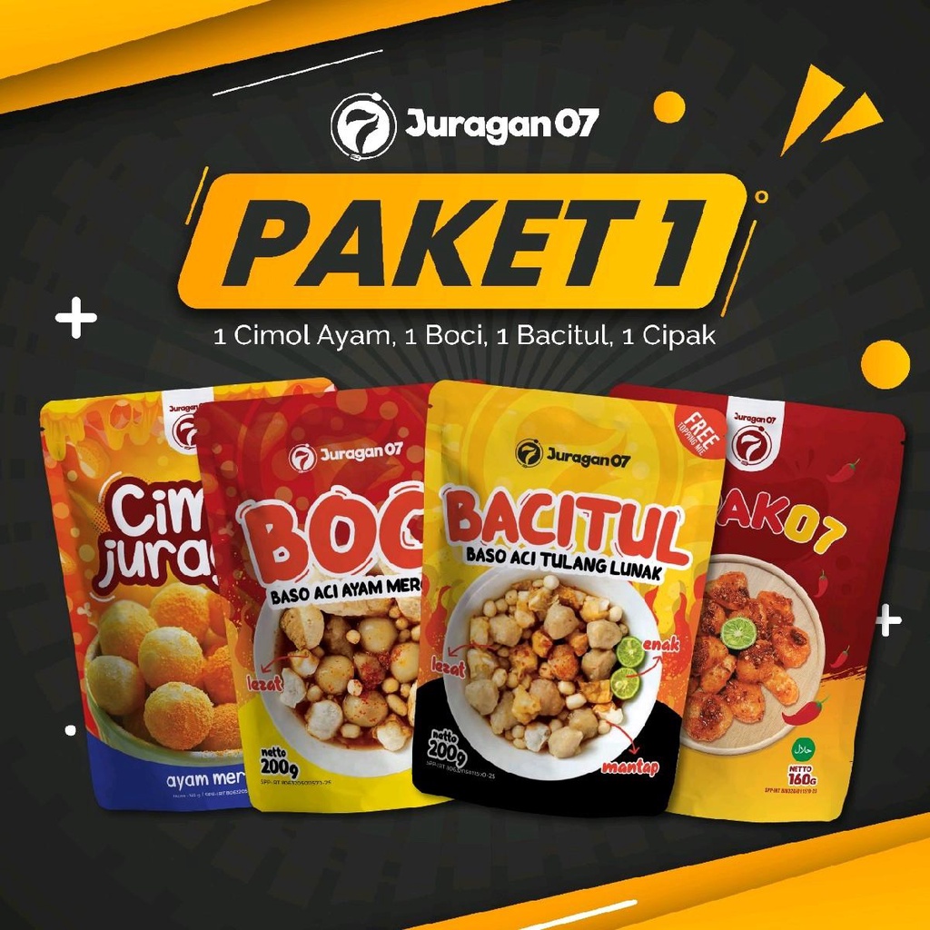 Jual jajanan 07. Paket 1 (cimol ayam, boci premium, bacitul, cipak ...