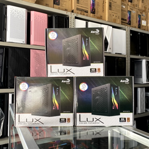 Jual PSU Aerocool LUX RGB 550 Watt 80+ Bronze Flat Cable Power Supply ...