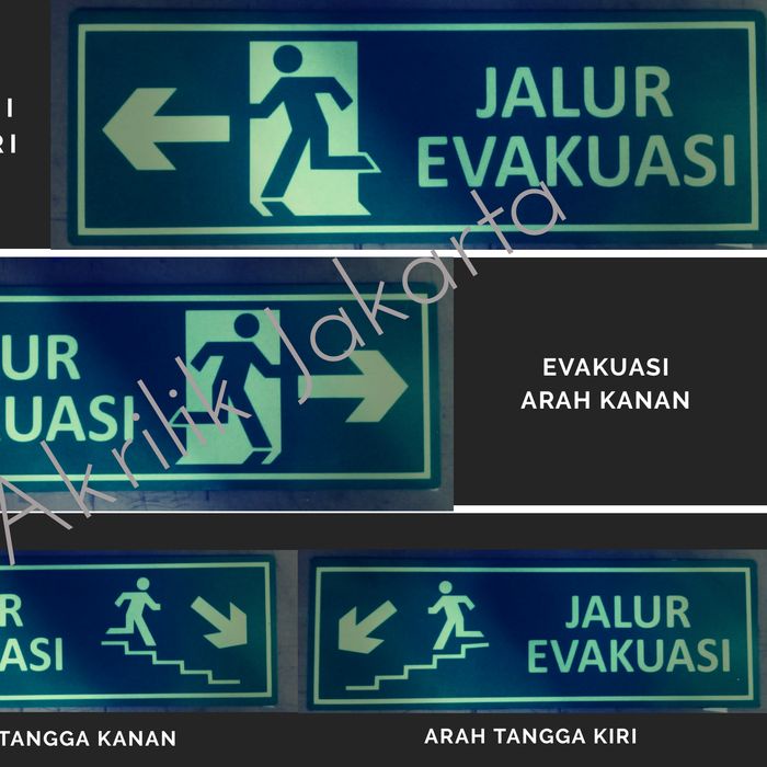 Jual Signage Jalur Evakuasi / Exit Sign Akrilik (GLOW IN THE DARK ...