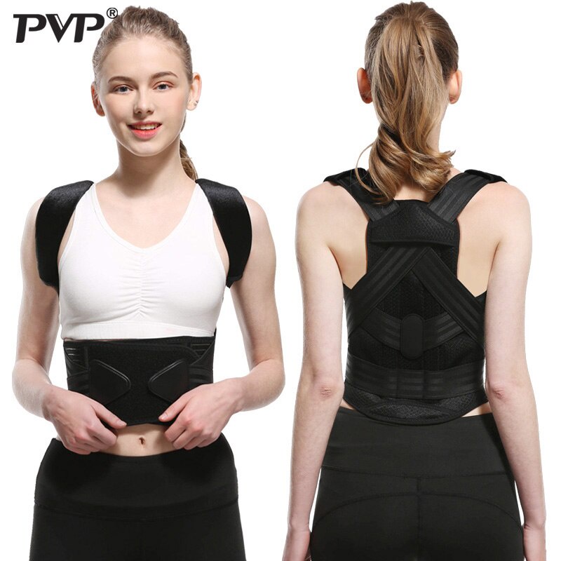 Jual PREORDER PVP Adjustable Black Posture Corrector Back Support ...