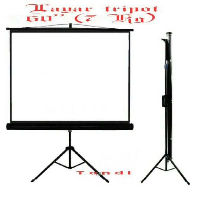 Jual Screen Projector 60 inch Layar Proyektor Infokus dan Tripod 1.5 ...