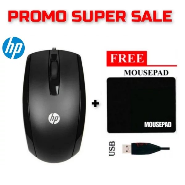 Jual Mouse HP X500 Kabel USB Optik Branded Free Mousepad Alas Mouse ...