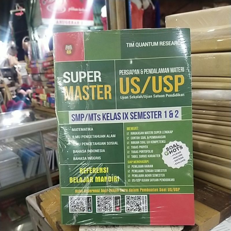 Jual BUKU SUPER MASTER PERSIAPAN PENDALAMAN MATERI USP UNTUK SMP/MTS KELAS 9 SEMESTER 1 &2 ...
