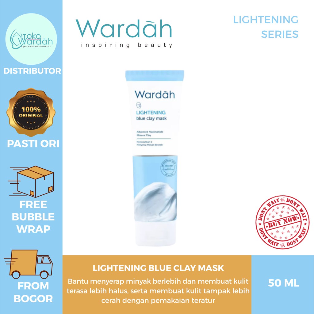 Jual Wardah Lightening Blue Clay Mask 50ml | Shopee Indonesia