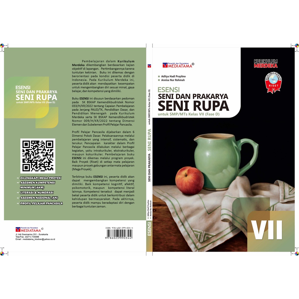 Jual ESENSI Seni Rupa SMP/MTs Kelas VII (Fase D) Kurikulum Merdeka Buku Berbasis Riset | Shopee ...
