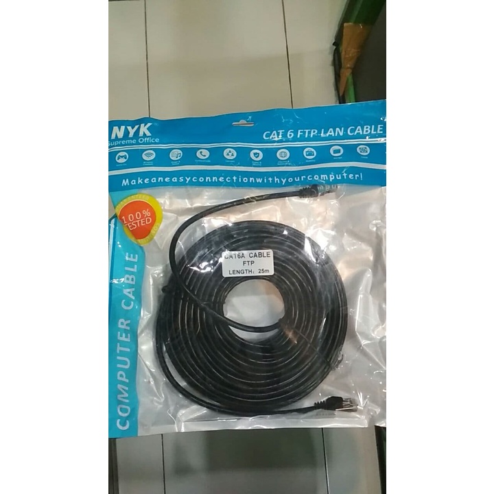 Jual NYK Kabel Lan FTP Cat6A 25Meter Outdoor Internet Ethernet Kable RJ45 | Shopee Indonesia