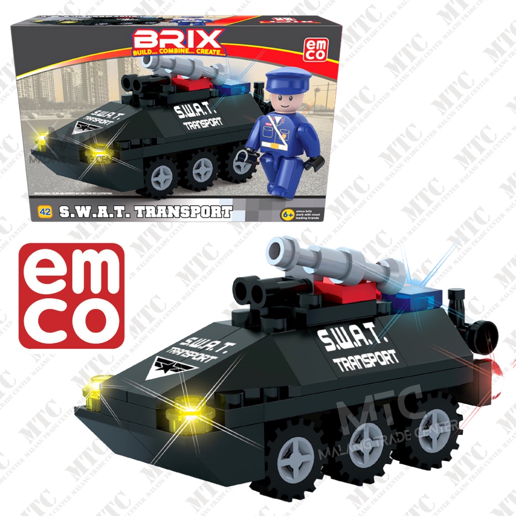 Jual Mainan Balok Lego Bricks Emco Brix Mobil Polisi Pesawat Kapal Laut ...