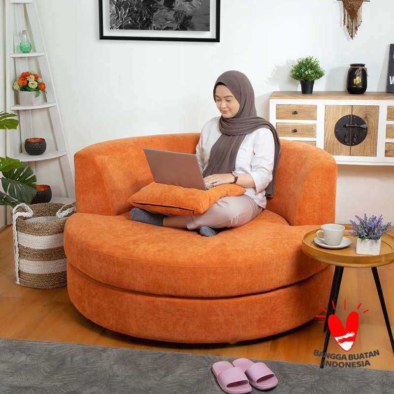 Jual KURSI SOFA SANTAL BULAT OTOMAN MODERN MINIMALIS / KURSI SOFA MALAS ...