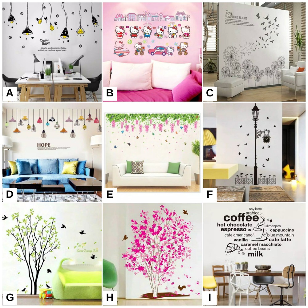 Jual Wall Sticker Dinding Keren Aesthetic Ukuran 60x90cm | Shopee Indonesia