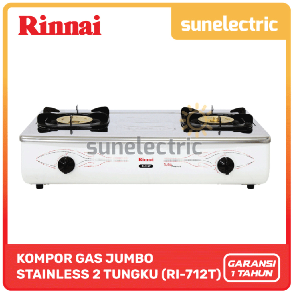 Jual Rinnai RI-712T Kompor Gas 2 Tungku Stainless Steel Tahan Karat RI ...