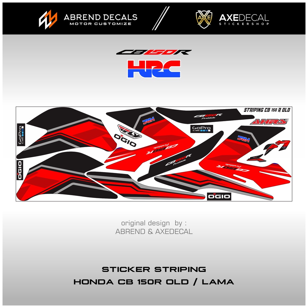 Jual STRIPING CB 150 R OLD LIVERY HRC TRI COLOR / STIKER MOTOR HONDA CB ...