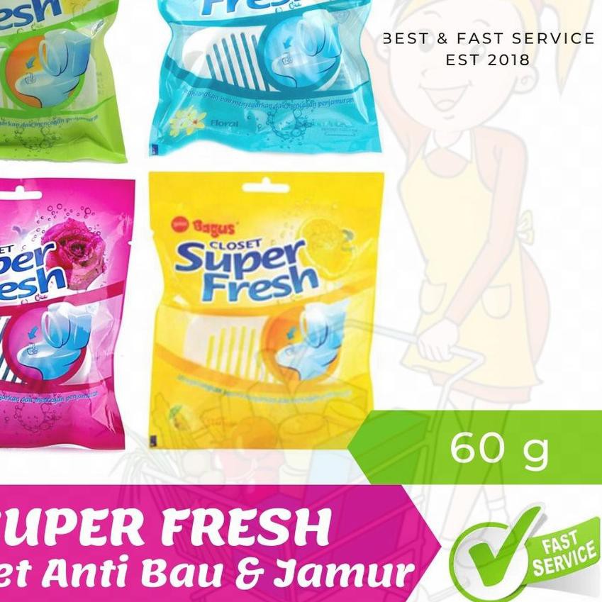 Jual [beforetitle5] ♚BAGUS Closet Super Fresh 60 gr 60g Kamper Kloset ...