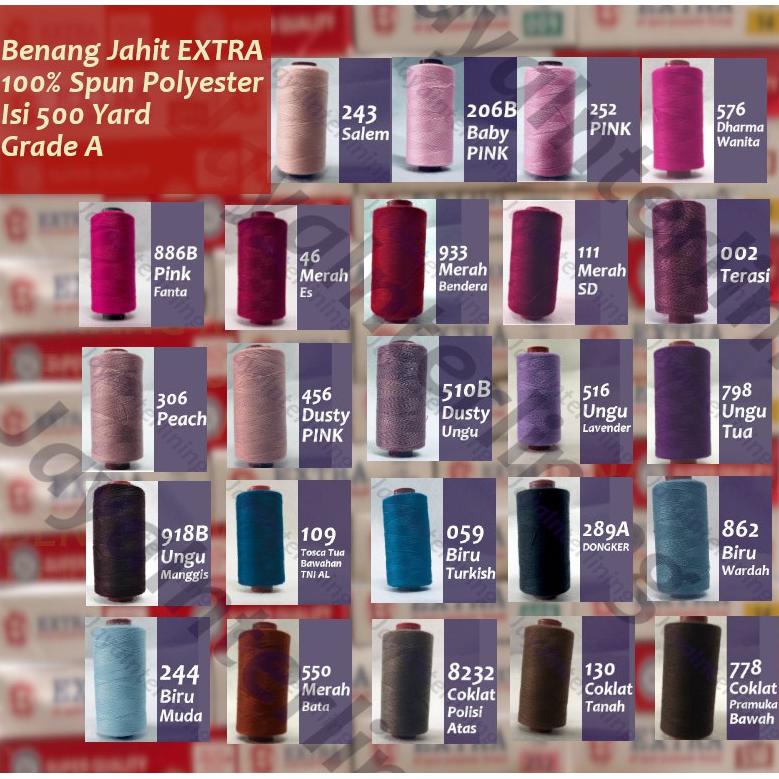 Jual Benang Jahit 500 Yard Merek Extra Murah Eceran | Shopee Indonesia