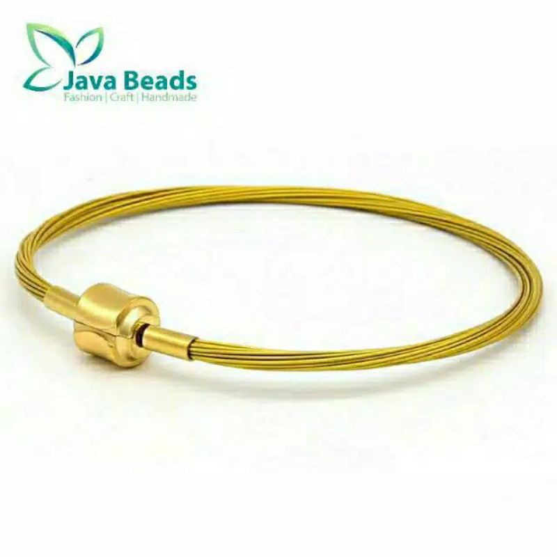 Jual Gelang tali kawat Jepang wire rope water prof liontin emas huruf ...