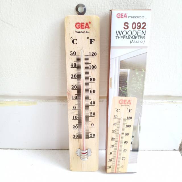 Jual THERMOMETER RUANGAN DINDING GEA MEDICAL S 092 WOODEN KAYU | Shopee ...