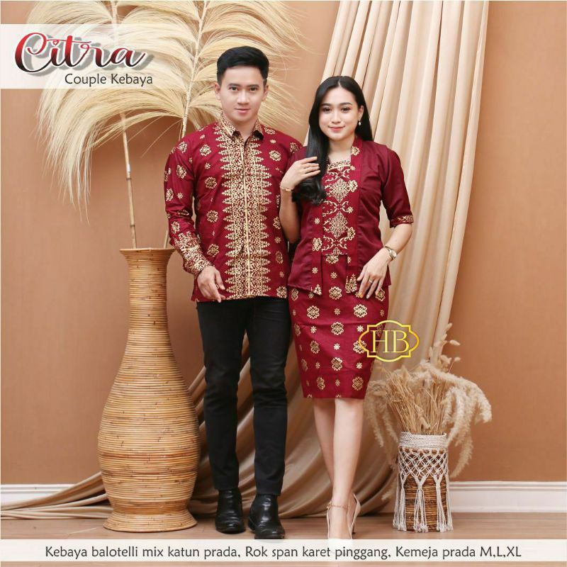 Jual CITRA BATIK COUPLE COPEL KEBAYA SETELAN KEMEJA BATIK MODERN TERLARIS TERBARU BAJU NATAL ...