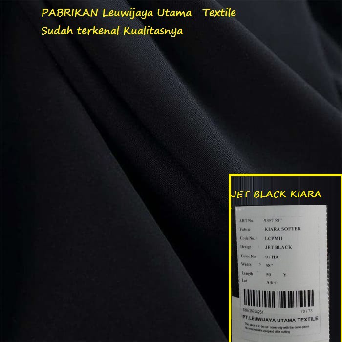 Jual Kain Jetblack Meteran halus Lembut Hitam Pekat Super Jetblack ...