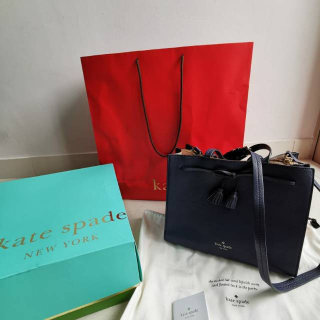 Jual Preloved tas Kate spade SAM HAYES NAVY BLUE auntentic original ...