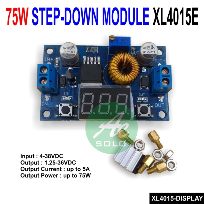 Jual XL4015 DC-DC STEP DOWN MODULE 5A 75W WITH VOLTMETER | Shopee Indonesia
