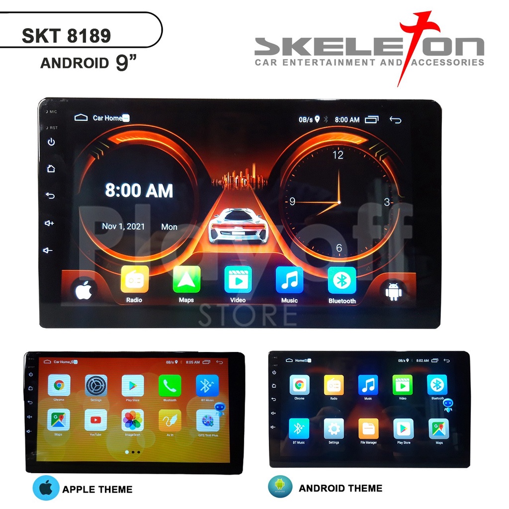 Jual Head Unit Android 9 inch Skeleton 8189 Double Din Bluetooth GPS Mirrorlink | Shopee Indonesia