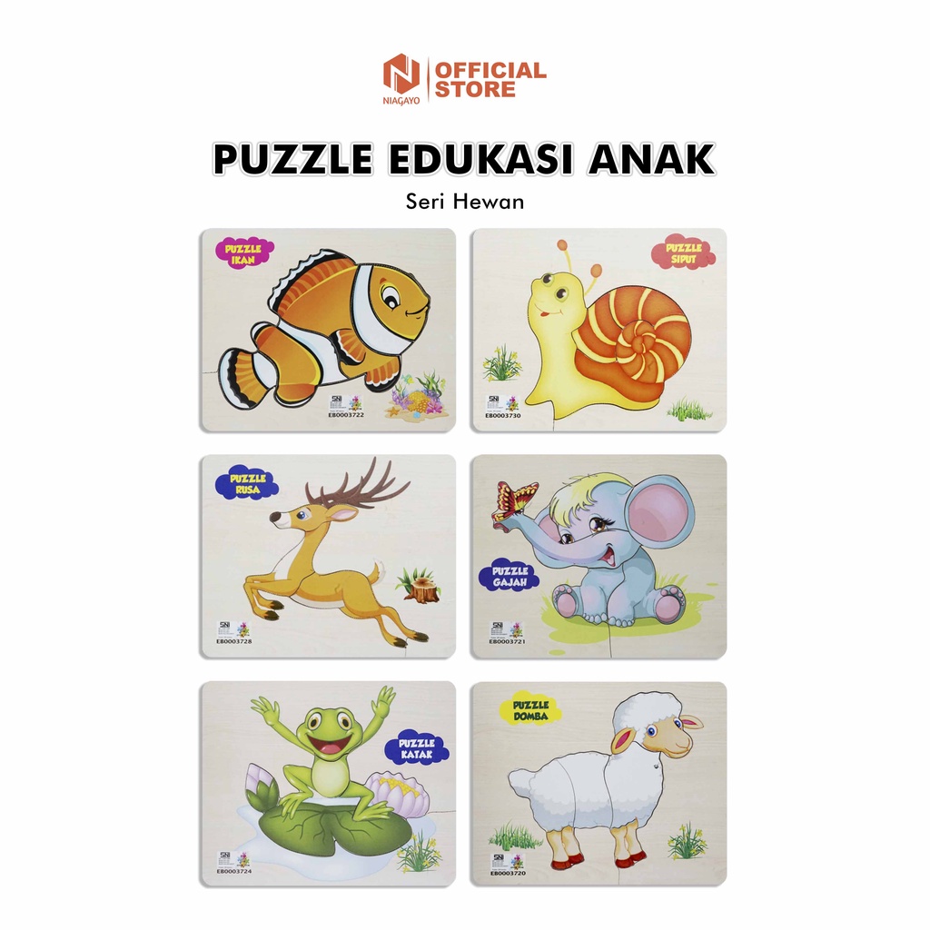Jual Puzzle Edukasi Anak / Puzzle Anak / Puzzle Kayu Hewan Domba Rusa ...